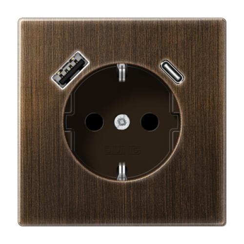 Jung LS ME 1520-15 CA AT Wandcontactdoos en USB-laadcontactdoos type C ...